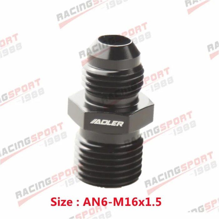 ADLERSPEED-Raccord de tuyau de carburant droit,adaptateur mâle,AN4,AN6,AN8 à M6,M8,M10,M12,M14 x ...