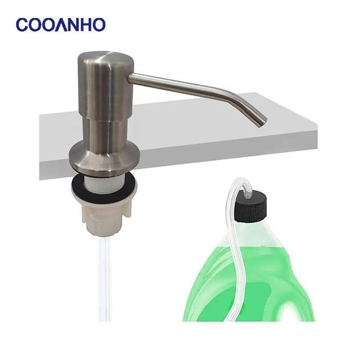 Distributeur de savon d'évier de cuisine intégré (Nickel brossé),pompe ...