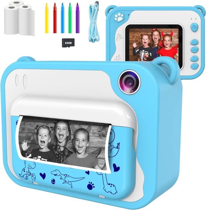 Appareil Photo À Impression Instantanée Pour Enfants, Hd 1080P Caméra ...