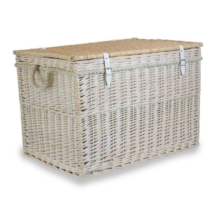 Panier de rangement Grand panier de rangement blanc avec panier en ...