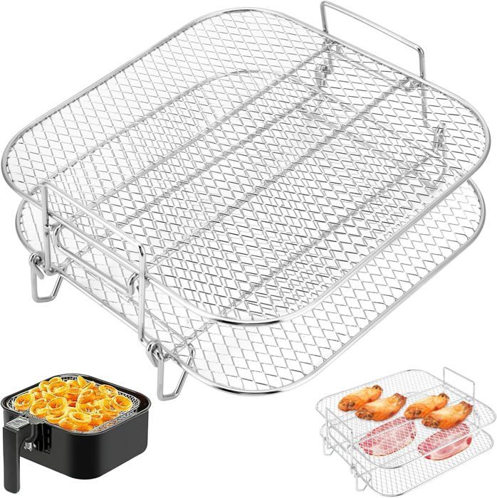Support De Friteuse À Air À 2 Couches,Accessoires De Friteuse À Air ...