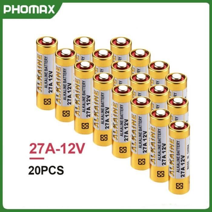 12v-PHOMAX Cellule sèche alcaline, 27A, 12V, 24.com, A27, 27A, G27A ...