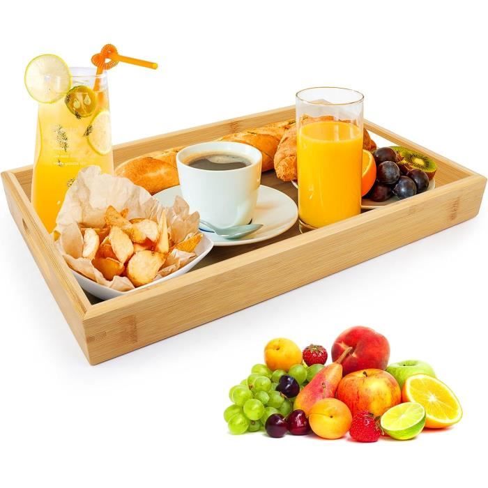 Plateau Bois,Plateaux De Service En Bambou Avec Poignée,Plateau Repas ...