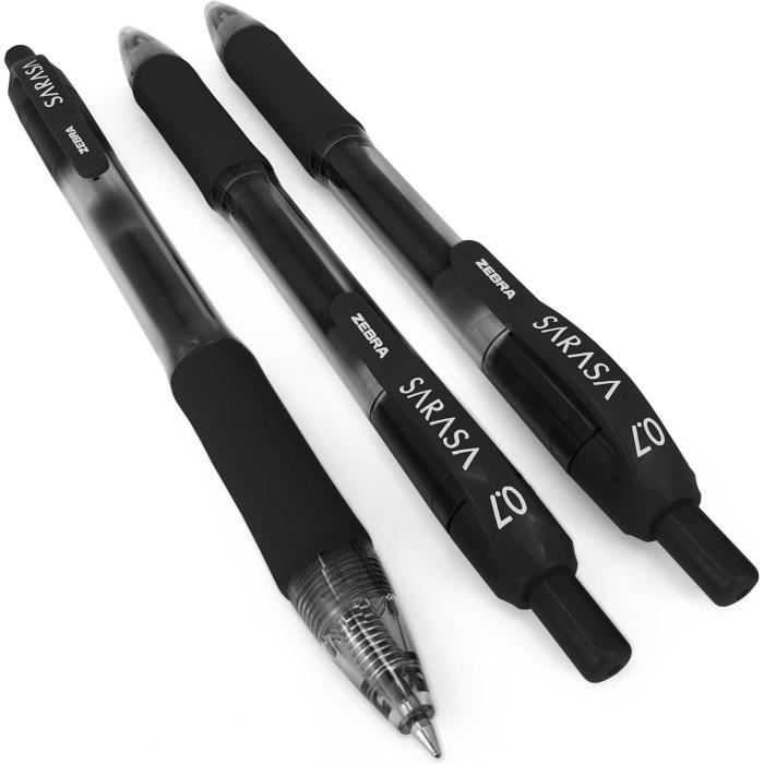 Sarasa – Lot De 3 Stylos Roller Rétractables À Encre Gel 0,7 Mm – Encre ...
