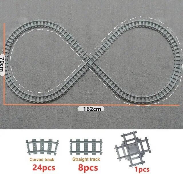 Puzzle,City Train Rail Rack Bricks Model Toy,Soft Track,Cruved and ...