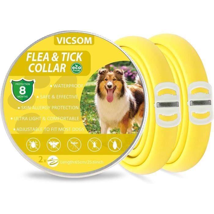 Colliers Anti-Puces pour Chiens, Collier Anti Puces Chien, Collier Anti ...