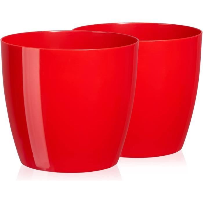 Pot de Fleurs, Pot de Plantes en Plastique, Lot de 2, Forme Ronde ...