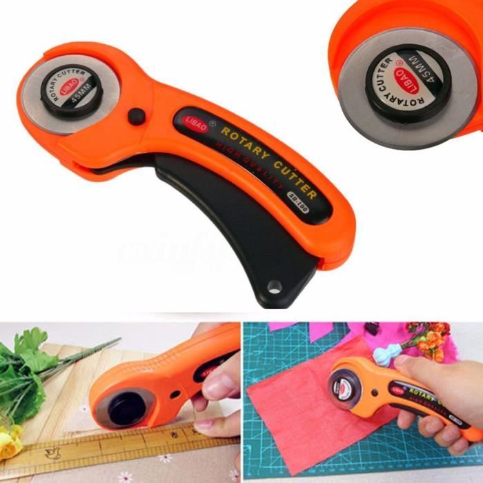 45mm ronde de Sharp Rotary Cutter couture Quilting Rouleau Tissu Outil ...