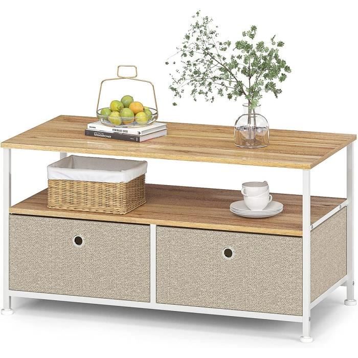 Table Basse Metallique Espace de Rangement Ouvert Meuble de Rangement ...