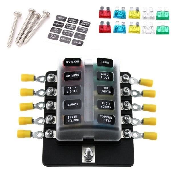10 voies lame fusible support de la boîte fusibles blocs rouge ...