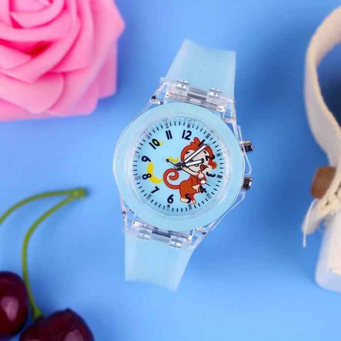 Singe bleu Montre lapin dessin animé pour enfants, Flash Light ...