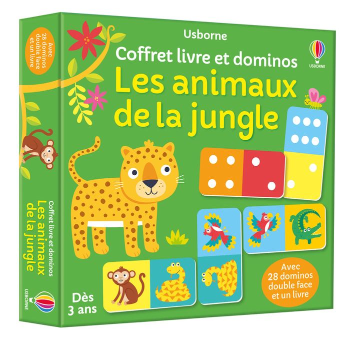 Usborne - Les animaux de la jungle - Coffret livre et dominos - 198x197 ...