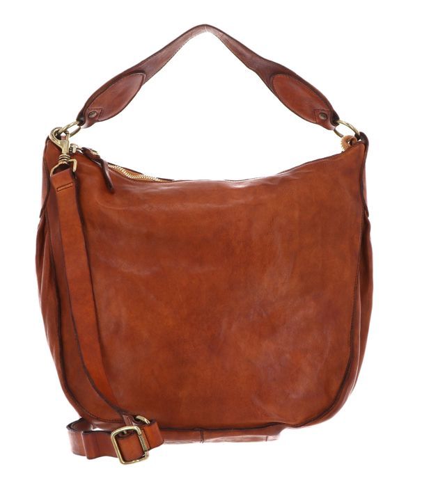 CAMPOMAGGI Sac à épaule marron en cuir pour femme - Shoulder Bag Cognac ...