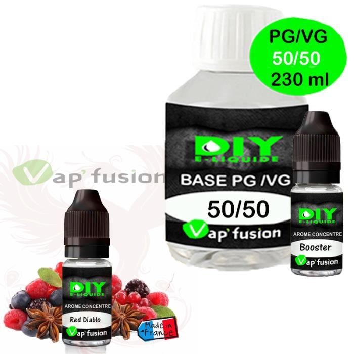 Pack base DIY facile e liquide Red Diablo 230 ml Vap'fusion (9mg ...