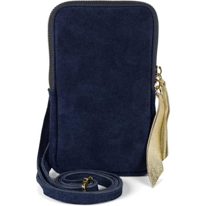 Sac À Bandoulière En Cuir Pour Portable, En Daim Souple, Fermeture ...