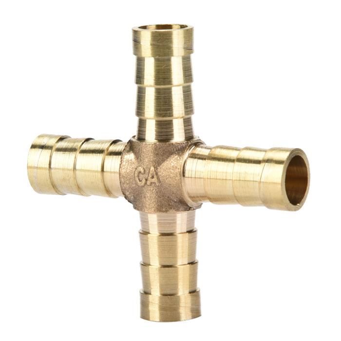 EJ.life Raccord croisé en laiton 5 pièces en laiton croix 4 voies raccords de menuisier ...