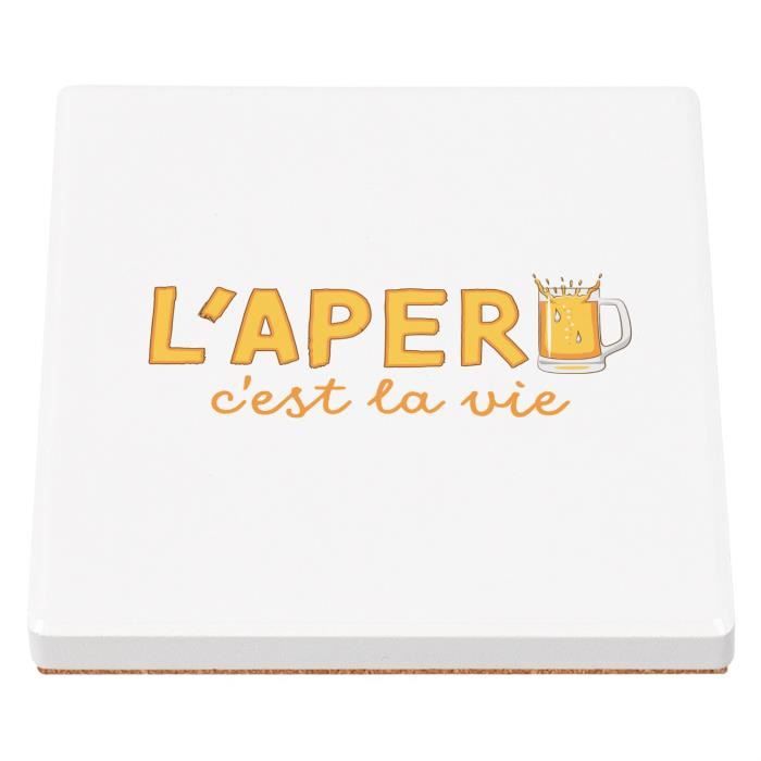 Sous Verre Céramique (1 unité) L'Apéro c'est la Vie Soirée Apéro Fête ...