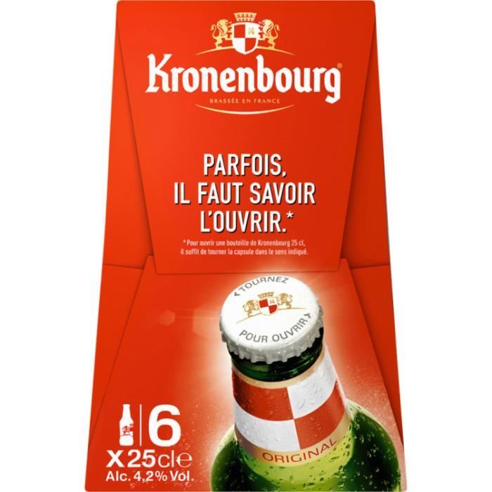 Bière blonde 6 x 25 cl Kronenbourg - La cave Cdiscount