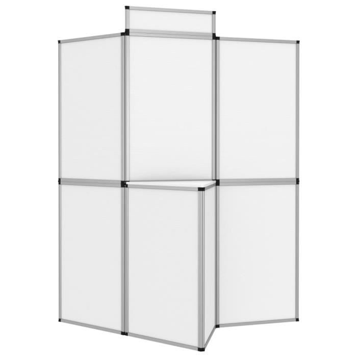 ABB Mur d'affichage pliable 8 panneaux et table 181x200 cm Blanc ...
