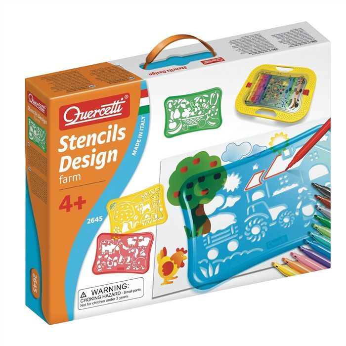 Kit pochoirs Ferme - QUERCETTI - 3 puzzles de 49 pièces - 4 pochoirs ...