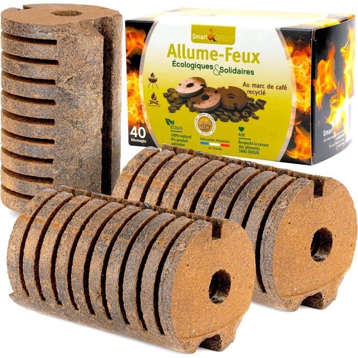 Allume-Feu Naturel Ecologique Au Marc De Café - Allumage Facile Sans Odeur Toxique Ni Petrole ...