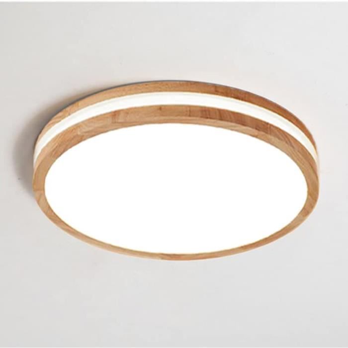 Ridgetube Plafonnier Led Moderne 24W Rond Plafonnier Bois Lampe De ...