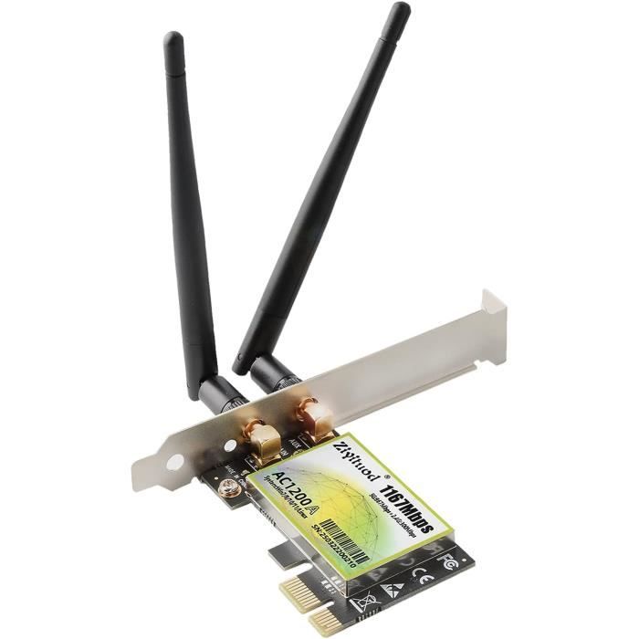 Carte WiFi, Carte réseau PCIe Intel AC 1200Mbps WiFi, Double Bande 5GHz ...