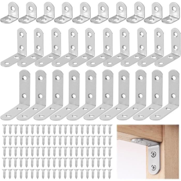 30 Pièces équerre Renforcée avec 100 Vis, 90 Degrés Equerre de Fixation ...