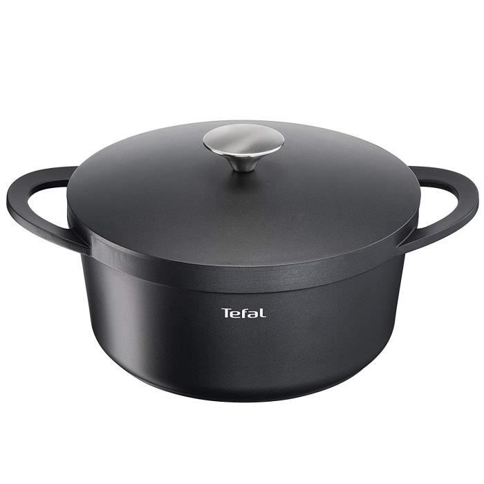 Tefal Trattoria Marmite Rond Noir Faitout Rond Rond Noir Fonte d`Aluminium Titane Noir Céramique ...