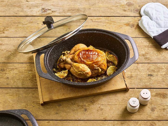 Cocotte Ovale "Façon Pierre", Set de 3 Pièces, tous Feux dont Induction ...