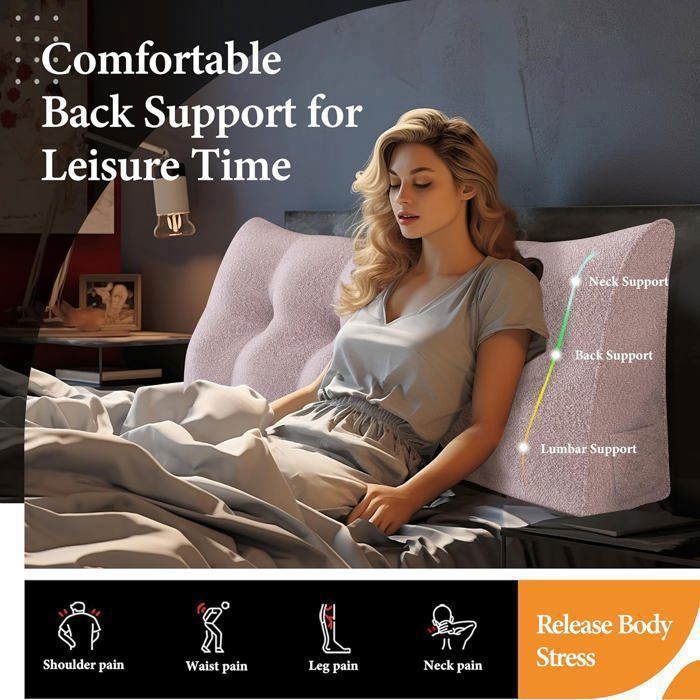 VERCART Coussin compensé Coussin de Lecture pour lit et canapé Coussin ...