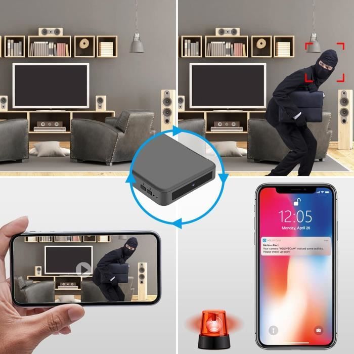 Caméra Cachée WiFi - YOKULI - Mini A53 - 4K/1080P - Vision Nocturne ...