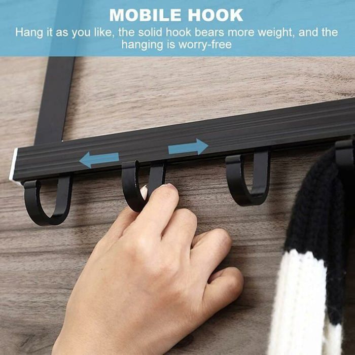 Crochet de porte en acier avec6Un crochet - noir - Cdiscount Bricolage