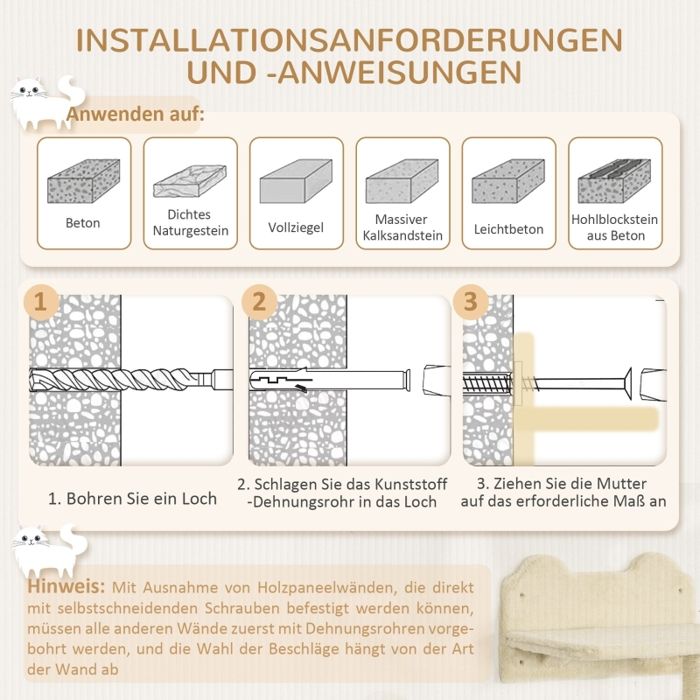 Mur d'Escalade pour Chat (4 Pièces):Grattoir,Escalier,Hamac et ...