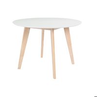 Miliboo - Table à manger extensible ovale blanche et bois clair L150 ...
