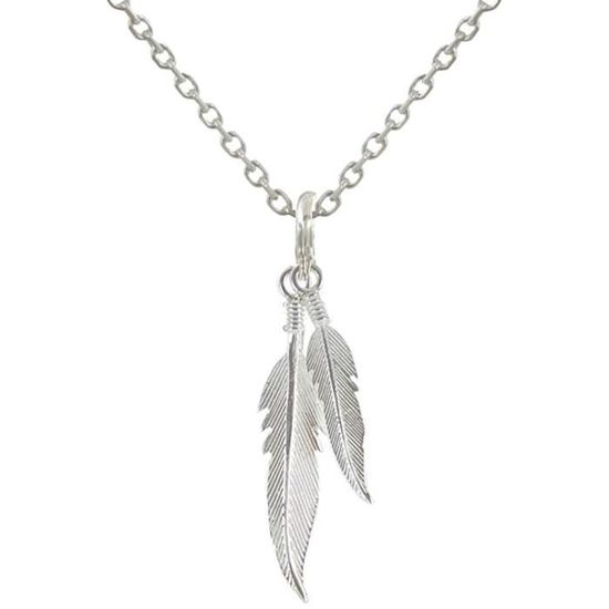 Collier Deux Plumes d'argent - - Achat / Vente sautoir et collier ...
