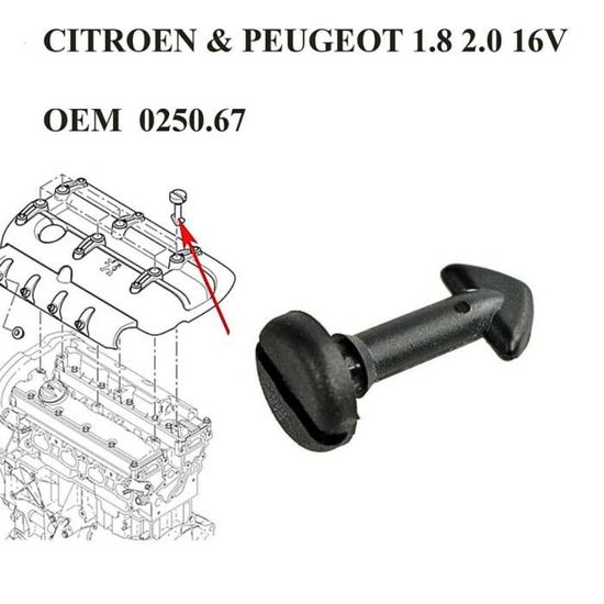 Fixation Cache moteur Autocraft compatible Peugeot 206 307 407 607 ...