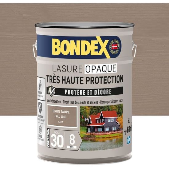 Lasure opaque Très haute protection - Brun taupe RAL 1019 satin ...