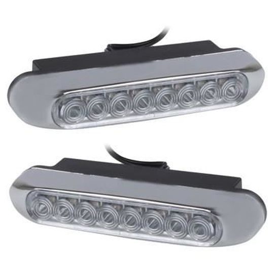 Kit universel veilleuses de jour - 8 LED 12V Auto - Cdiscount