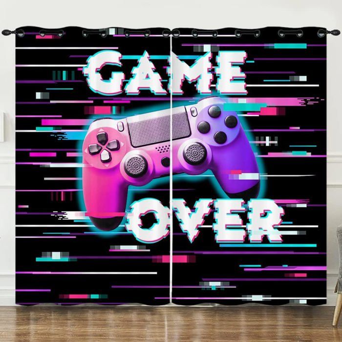 Gaming Rideaux Opaques Moderne Gamer Console Manette Motif Rideaux Avec ...