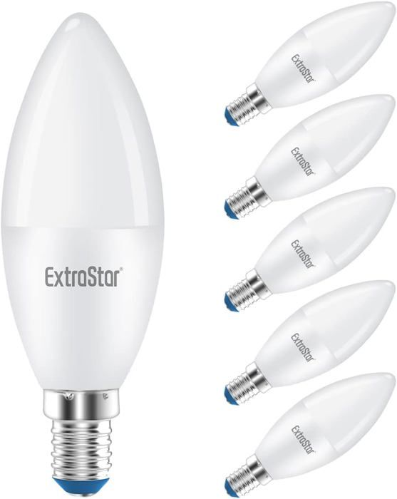 Ampoules Bougie LED E14 C37 6W quivalent une ampoule incandescence 48W 510lm blanc froid 6500K ...