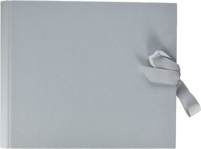 Cahier de photos avec noeud, 230 x 210 mm, 2 anneaux, 50 pages, gris, 1 ...