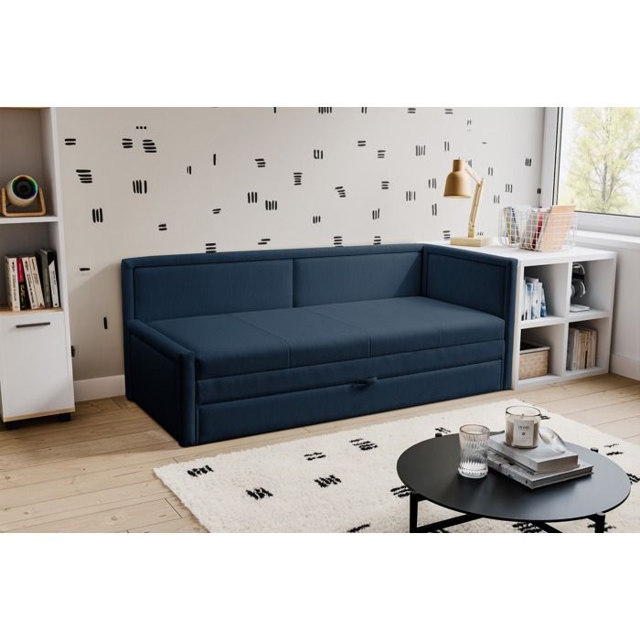 Lit ado avec rangement - CAPRILI - bleu marine - Cdiscount Maison