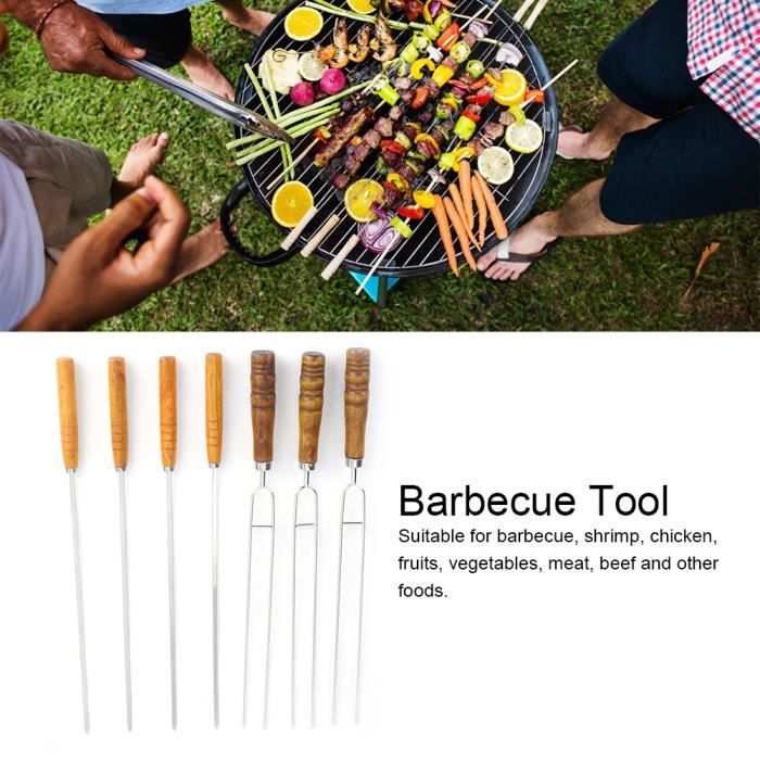7 pièces ensemble de fourchette de barbecue en acier inoxydable ...