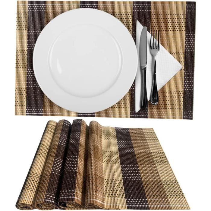 Naramaki® Sets De Table En Bambou Neutre - Dessous De Plat Lavable ...