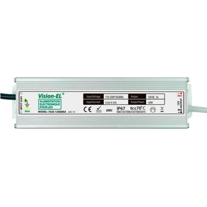 Transformateur LED 220V/12V 60W - Cdiscount Bricolage