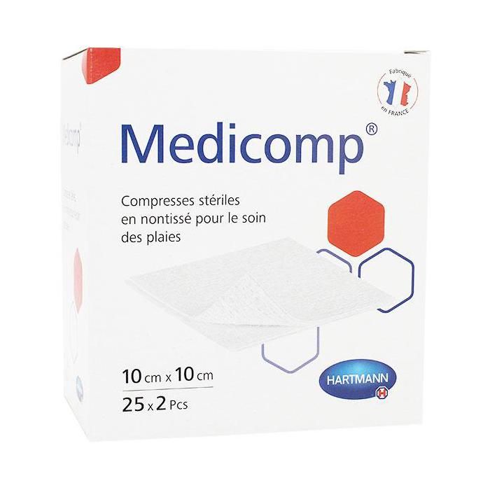 Hartmann Medicomp Compresse en Non Tissé Stérile 10 x 10cm 50 unités ...