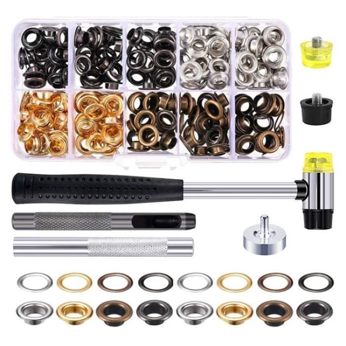200 Ensembles Rivets En Cuir Oeillets Coutures 6mm Kit Grommets ...