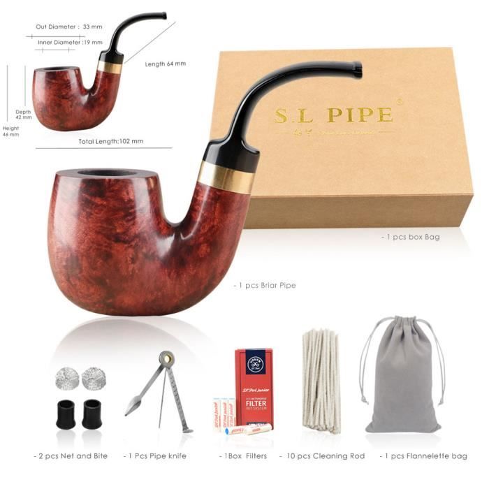 Pipe,Tuyaux en bois pour fumer,vrai fait à la main avec des outils pour ...