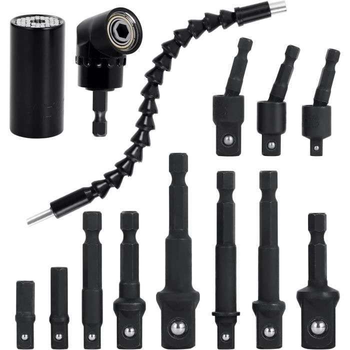 14 Pièces Foret À Angle Droit D'Extension Kit, Tournevis Porte ... 14 Pièces Foret À Angle Droit D'Extension Kit, Tournevis Porte ...